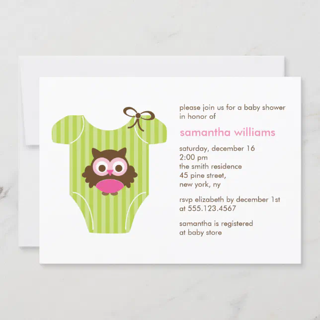 Sweet Baby Outfit Baby Shower Invitation | Zazzle