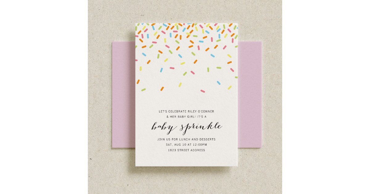 Sweet Baby Sprinkle Invite | Zazzle