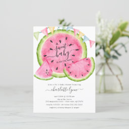 Sweet Baby Watermelon Baby Shower Invitation | Zazzle