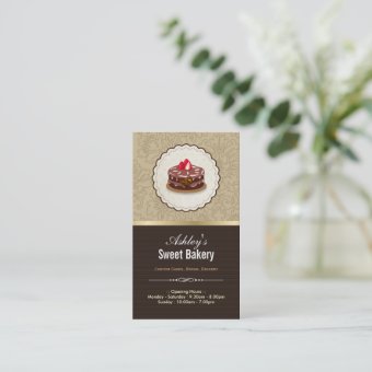 Sweet Bakery Boutique - Cakes Chocolates Pastry Business Card | Zazzle