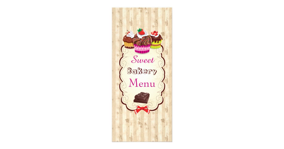 Sweet Bakery Menu | Zazzle