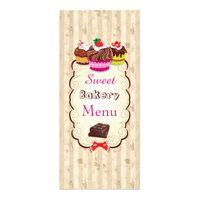 Sweet Bakery Menu | Zazzle