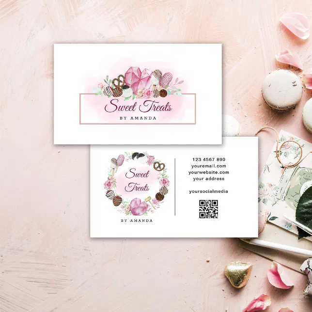 Sweet Bakery QR-Code Business Card | Zazzle