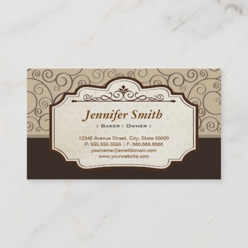 Sweet Bakery Shop - Breads Rolls Toasts Dessert Business Card | Zazzle
