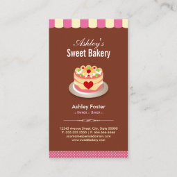 Sweet Bakery Shop - Custom Cakes Chocolates Pastry Business Card | Zazzle