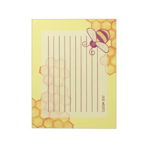 Sweet Bee Honeycomb Custom Notepad | Zazzle