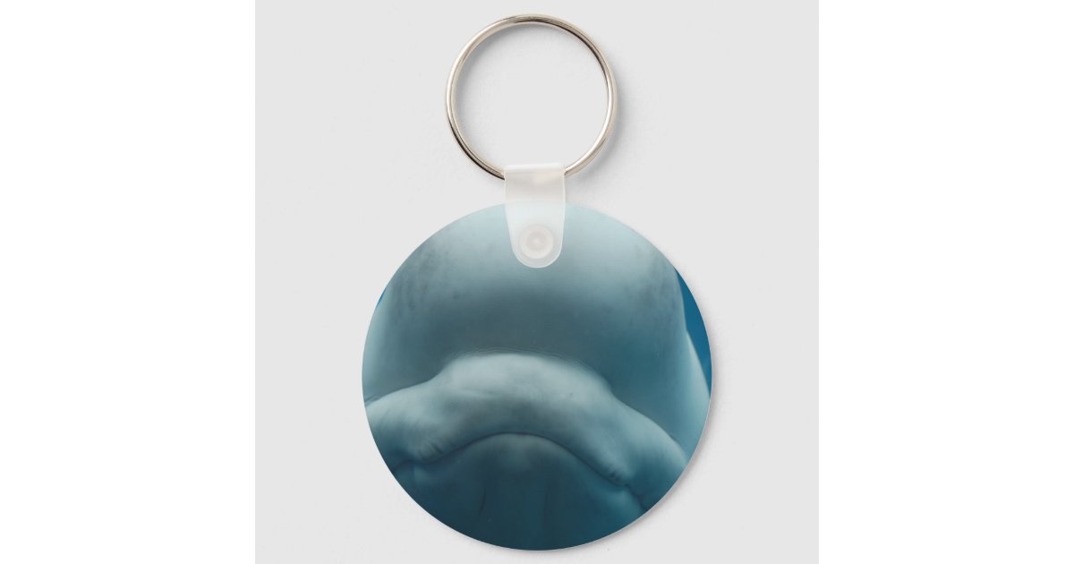 Sweet Beluga Whale Keychain | Zazzle