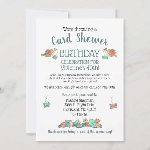 Sweet Birds Watercolor Birthday Card Shower | Zazzle