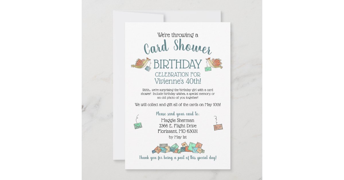 Sweet Birds Watercolor Birthday Card Shower | Zazzle