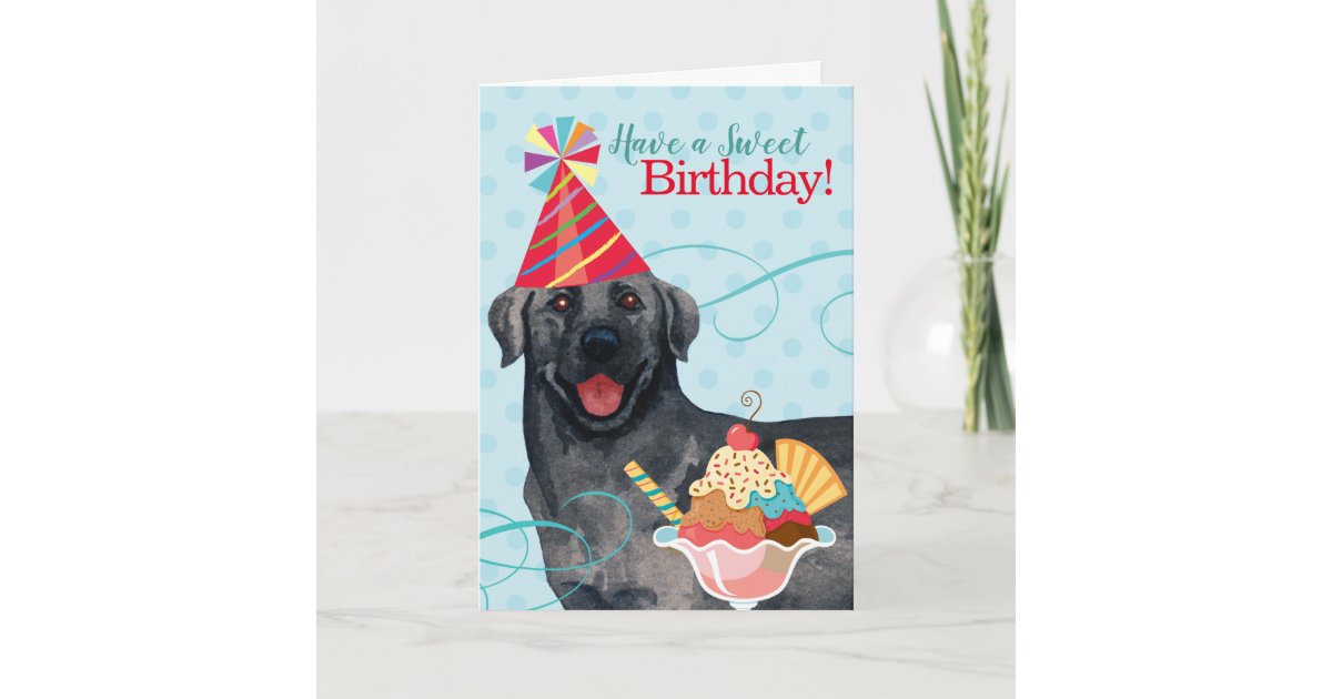 Sweet Birthday Black Lab Card | Zazzle