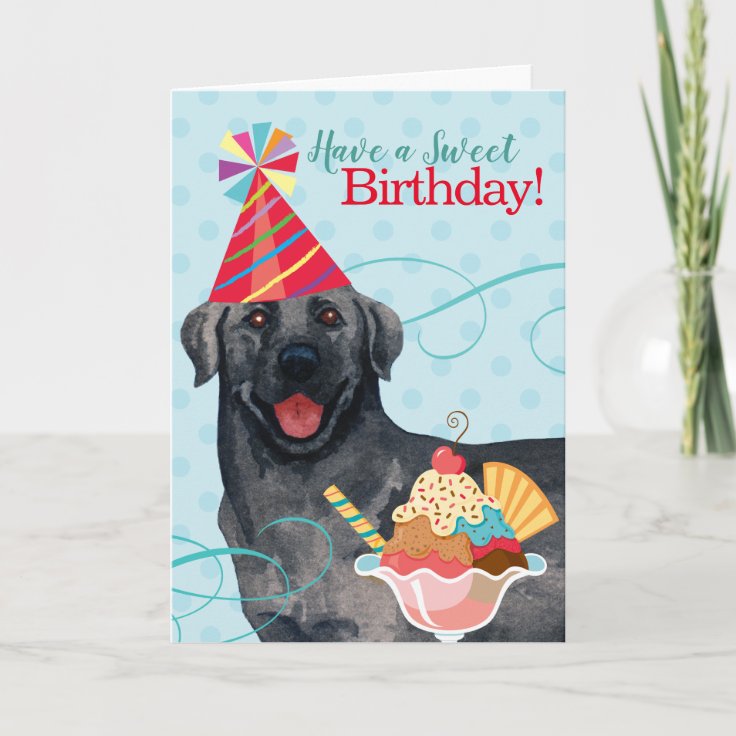Sweet Birthday Black Lab Card | Zazzle