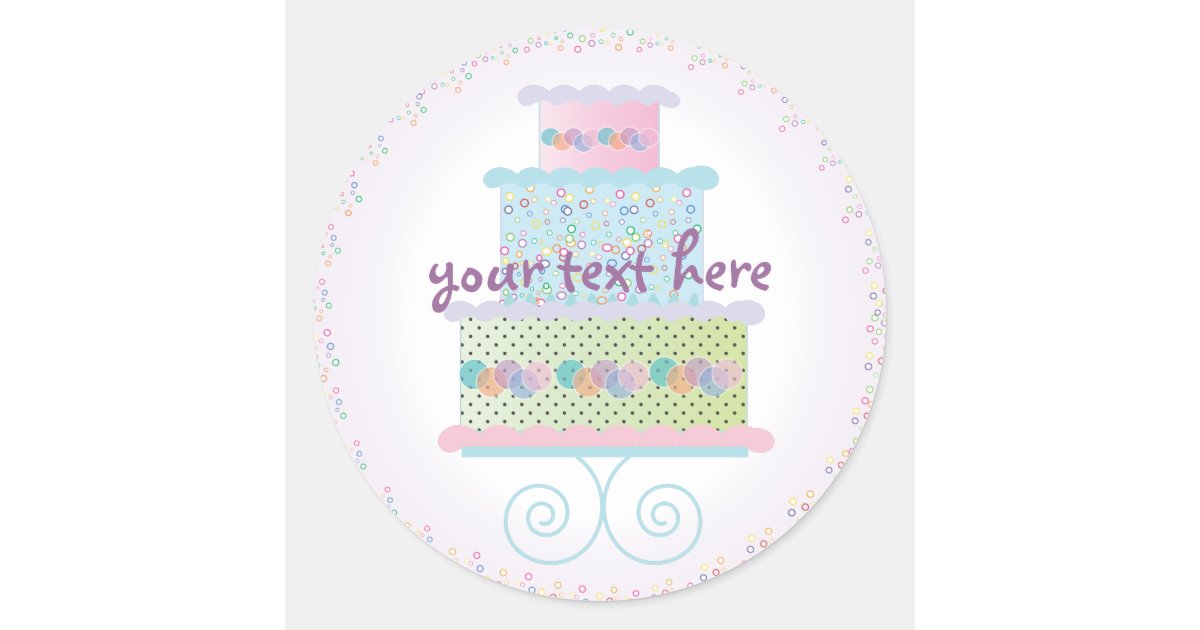 Sweet Birthday Cake Sticker | Zazzle