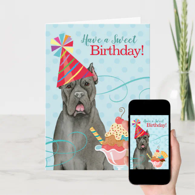 Sweet Birthday Cane Corso Card | Zazzle