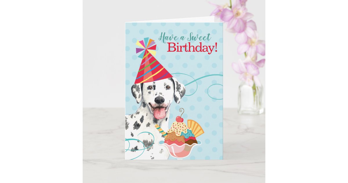 Sweet Birthday Dalmatian Card | Zazzle