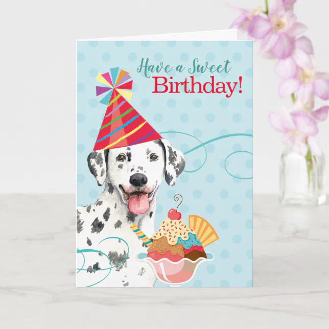 Sweet Birthday Dalmatian Card | Zazzle
