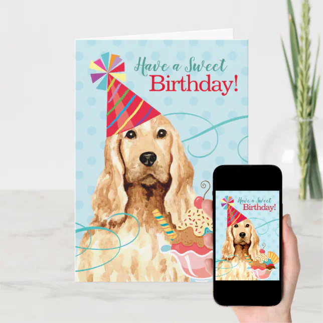 Sweet Birthday English Cocker Spaniel Card | Zazzle