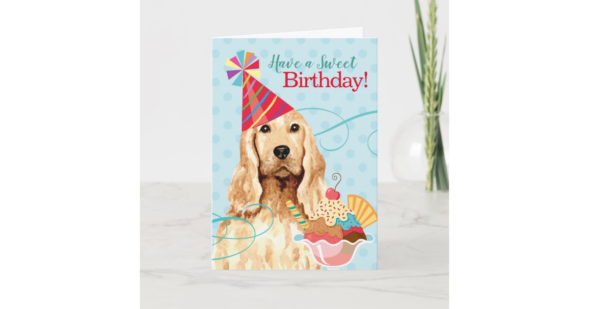 Sweet Birthday English Cocker Spaniel Card | Zazzle
