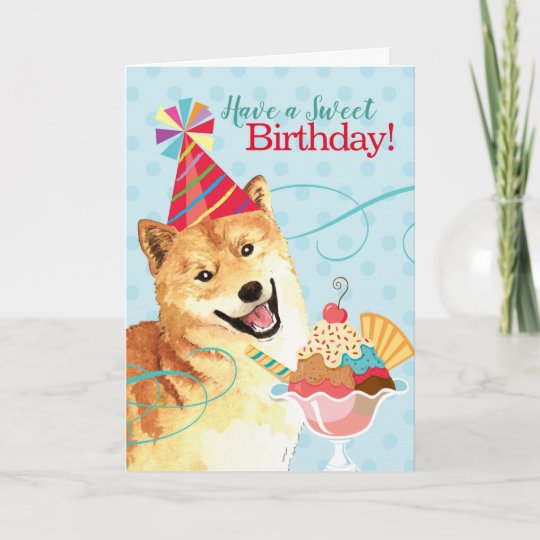Sweet Birthday Shiba Inu Card | Zazzle.com