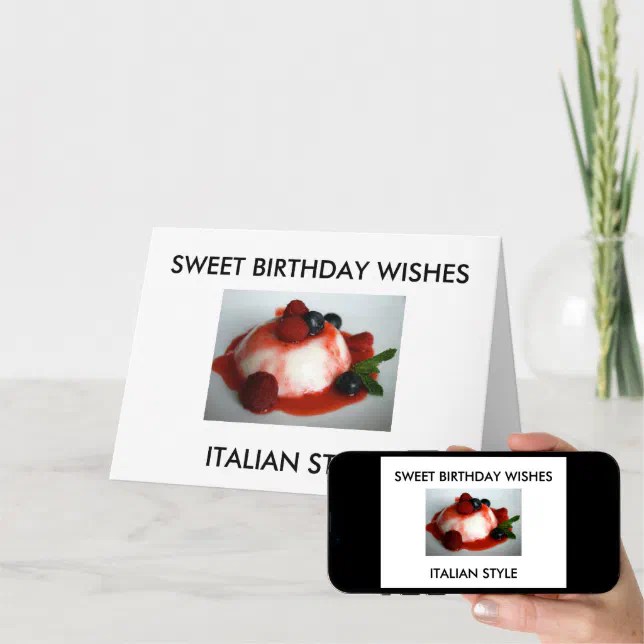 "SWEET BIRTHDAY WISHES, ITALIAN STYLE" CARD | Zazzle