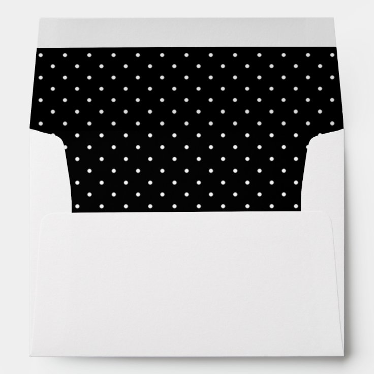 Sweet Black White Polka Dot Liner Envelope | Zazzle