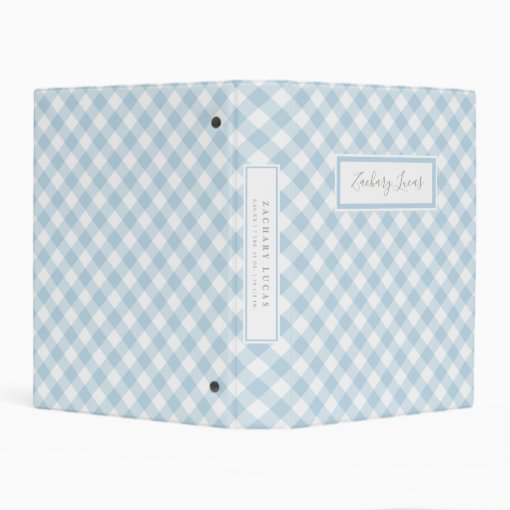 Sweet Blue Gingham Baby Photo Book Mini Binder | Zazzle