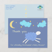 Sweet Blue Lullaby Thank You Baby Shower Postcard | Zazzle