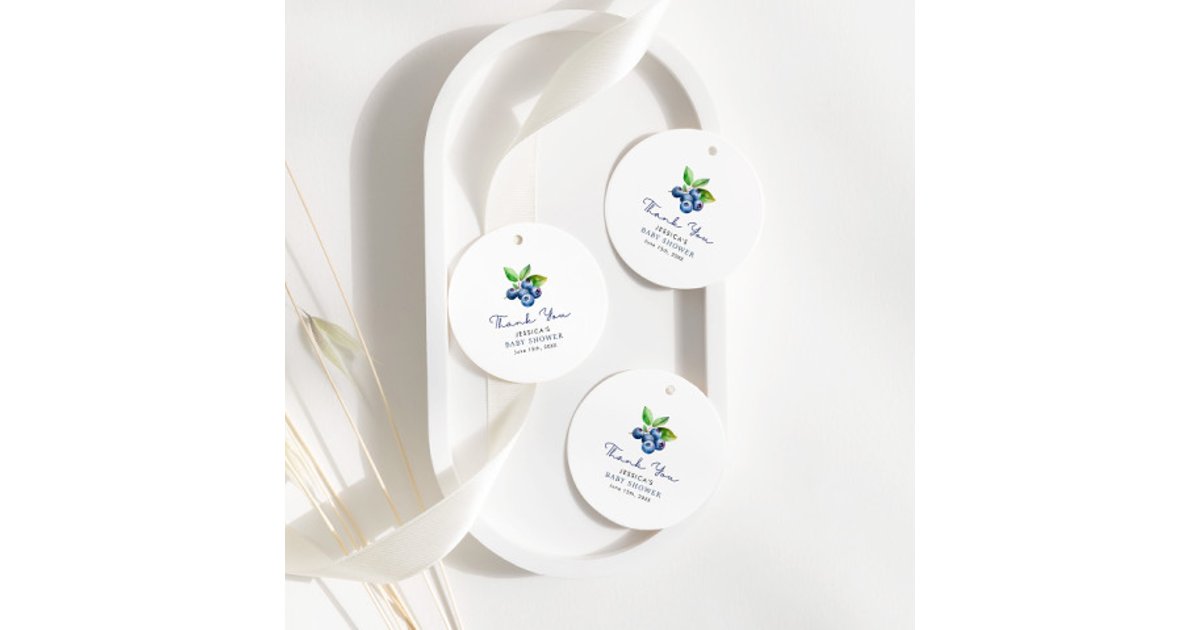 Sweet Blueberries Baby Shower Favor Tags | Zazzle