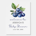 Sweet Blueberries Baby Shower Welcome Sign | Zazzle