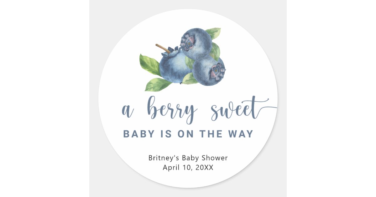Sweet blueberries classic round sticker | Zazzle