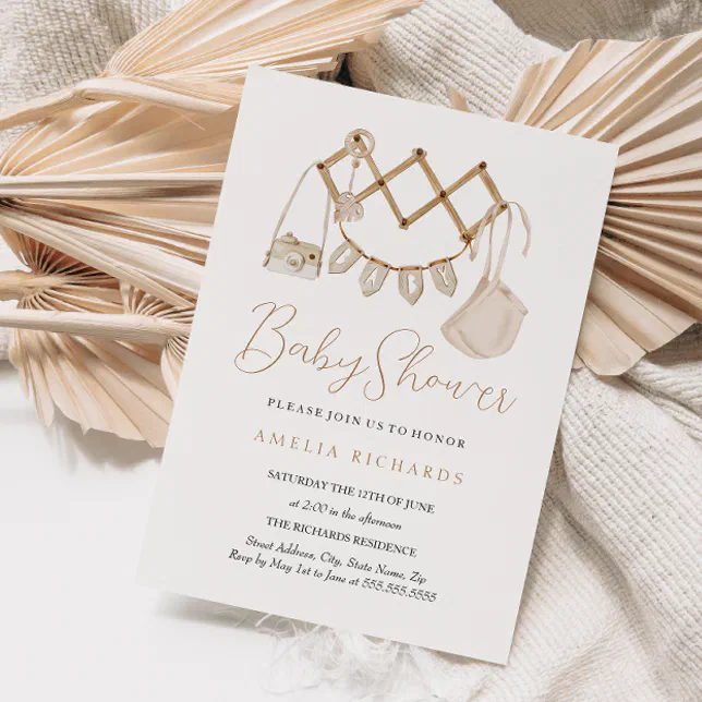 Sweet Boho Neutral Baby Shower Invitation | Zazzle
