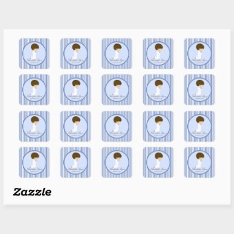 Sweet Boy First Holy Communion Sticker Blue | Zazzle