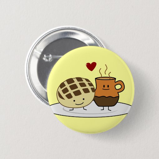 Sweet Bread Hot Chocolate Pan dulce Mexican concha Pinback Button | Zazzle