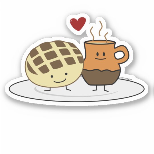 Sweet Bread Hot Chocolate Pan dulce Mexican concha Sticker | Zazzle.com
