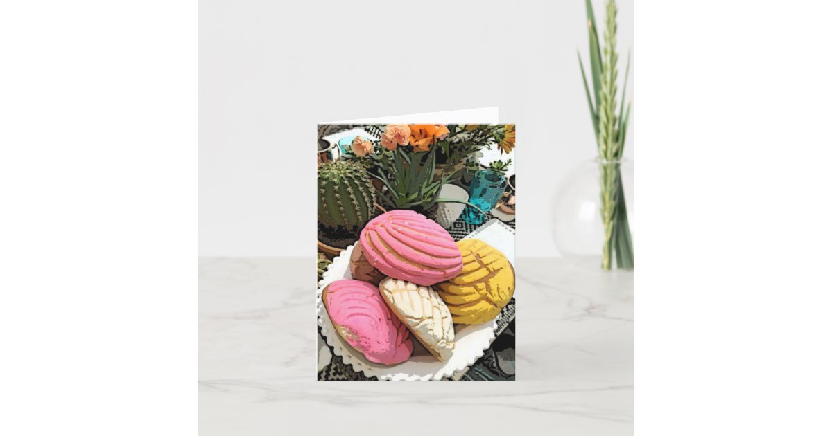 Sweet Bread Mexican Concha Holiday Card | Zazzle