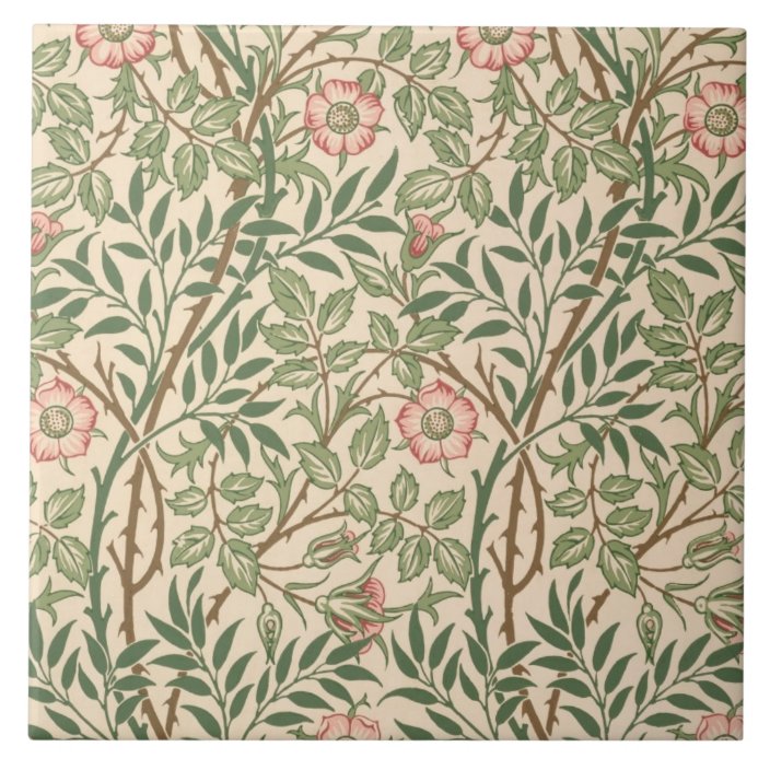 'Sweet Briar' design for wallpaper, printed by Joh Tile | Zazzle
