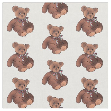 pattern of a toy teddy bear fabric | Zazzle