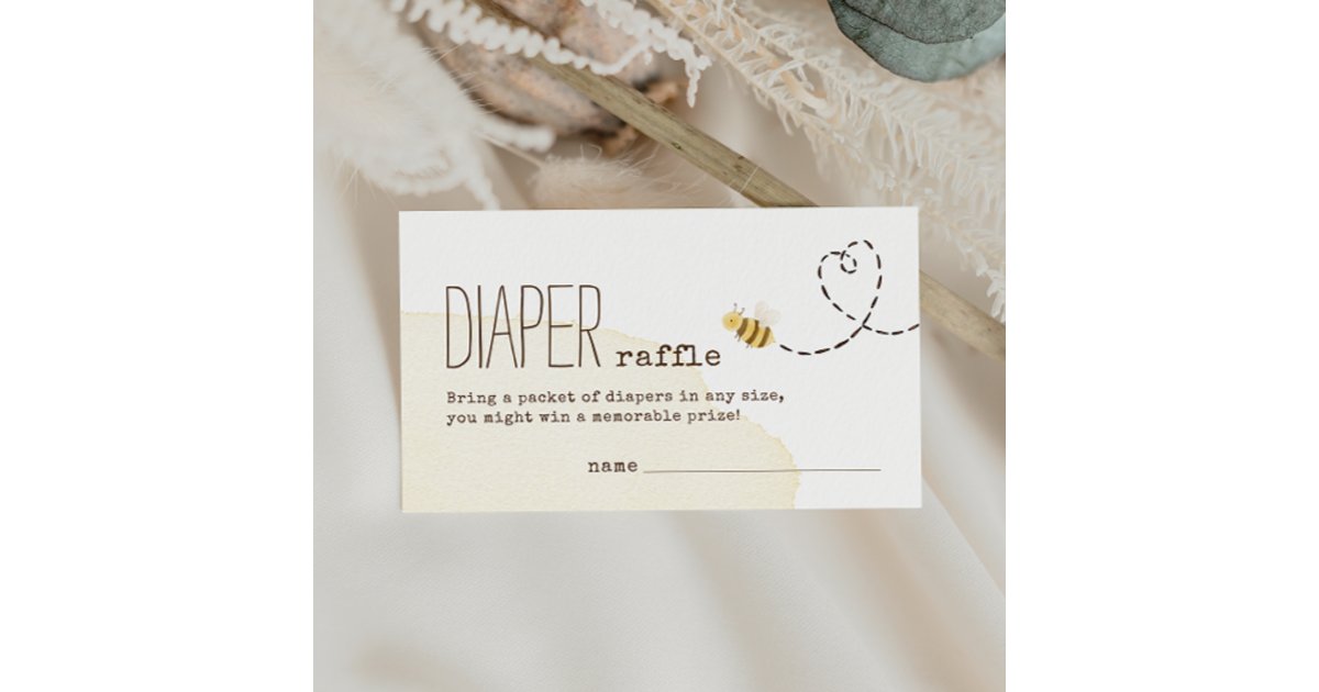 Sweet Bumble Bee Baby Shower Diaper Raffle Enclosure Card | Zazzle