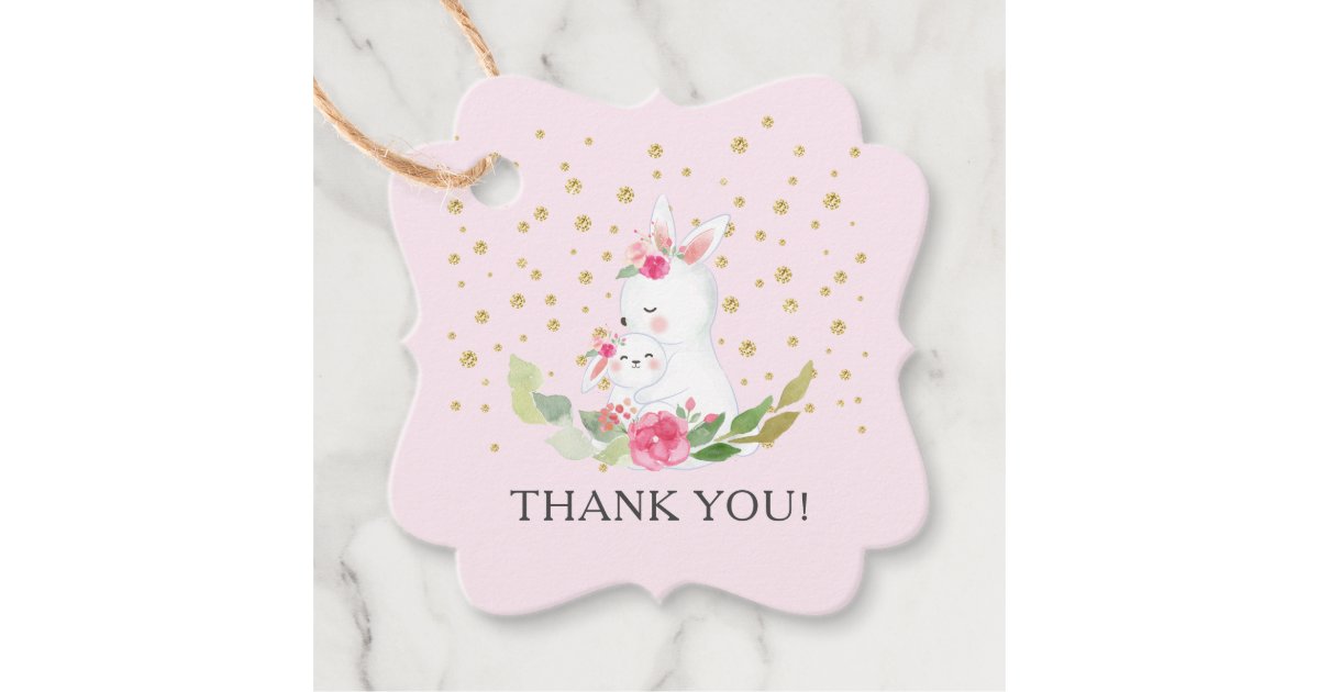 Sweet Bunny Baby Shower Favor Gift Tag | Zazzle