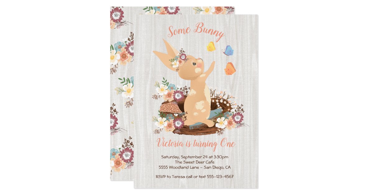 Sweet Bunny Birthday Party Invitations | Zazzle.com