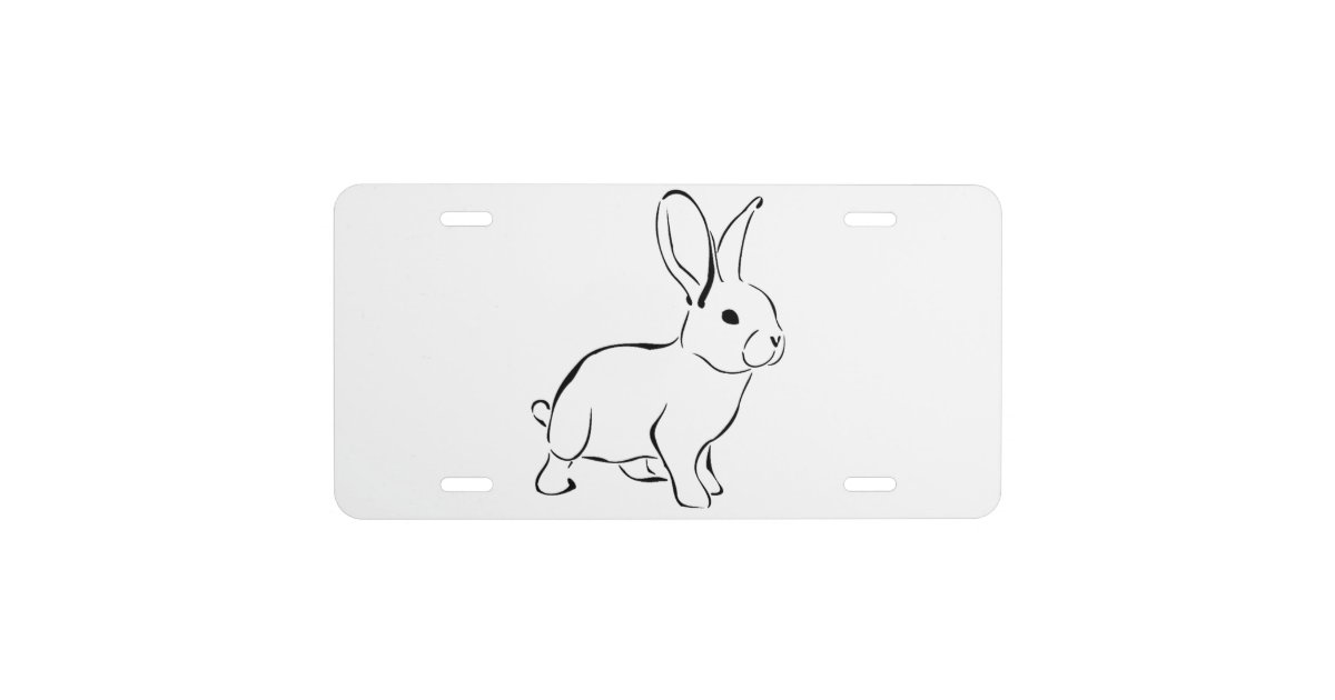 Sweet Bunny Rabbit, Cute Spring or Easter Cartoon License Plate | Zazzle
