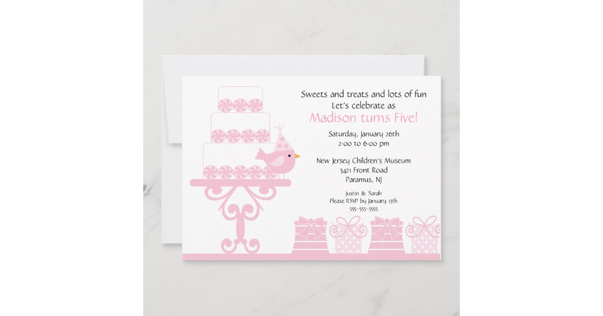 Sweet Cake Birthday Invitation | Zazzle