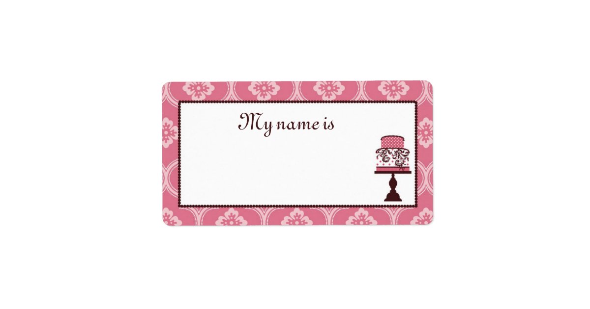 Sweet Cake Name Tag | Zazzle