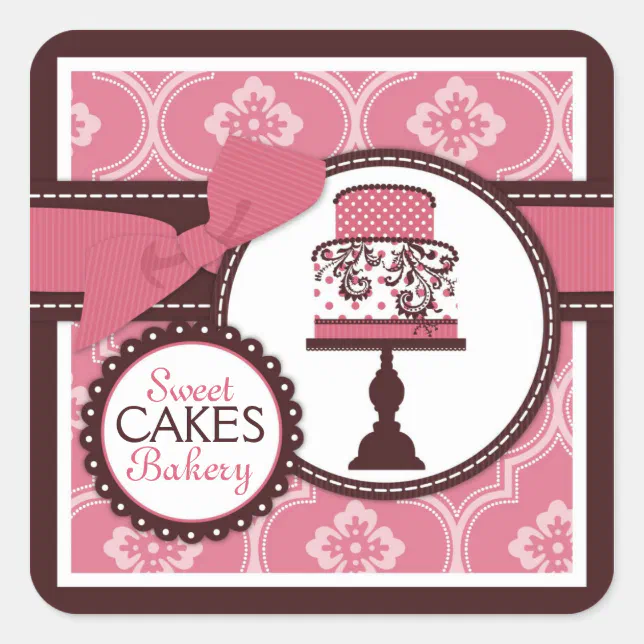 Sweet Cake Sticker Business Sticker | Zazzle