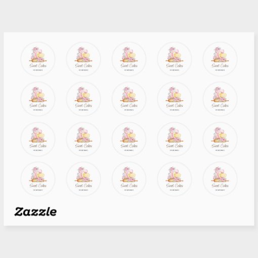 Sweet Cakes Bakery Classic Round Sticker | Zazzle