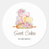 Sweet Cakes Bakery Classic Round Sticker | Zazzle