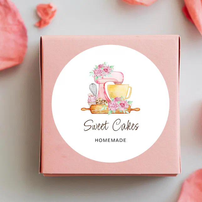 Sweet Cakes Bakery Classic Round Sticker | Zazzle