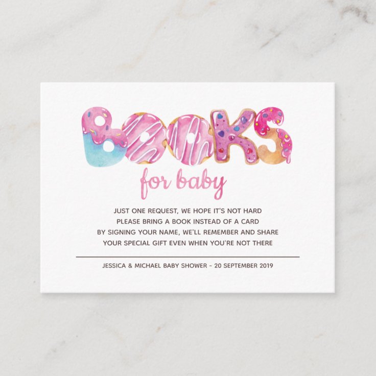 Sweet Candyland Sprinkles Books for Baby Enclosure Card | Zazzle