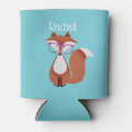 Sweet Cartoon Red Fox Personalized Can Cooler | Zazzle