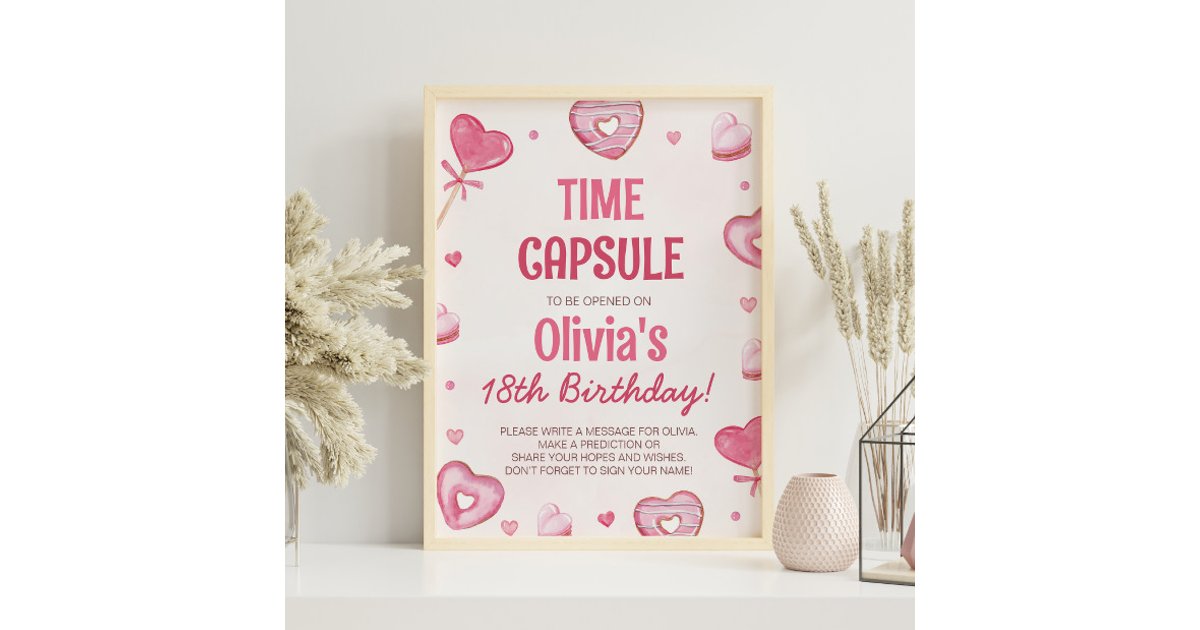 Sweet Celebration Birthday Time Capsule Sign | Zazzle