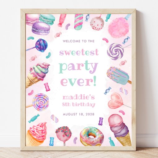 Sweet Celebration Candy Birthday Welcome Sign | Zazzle